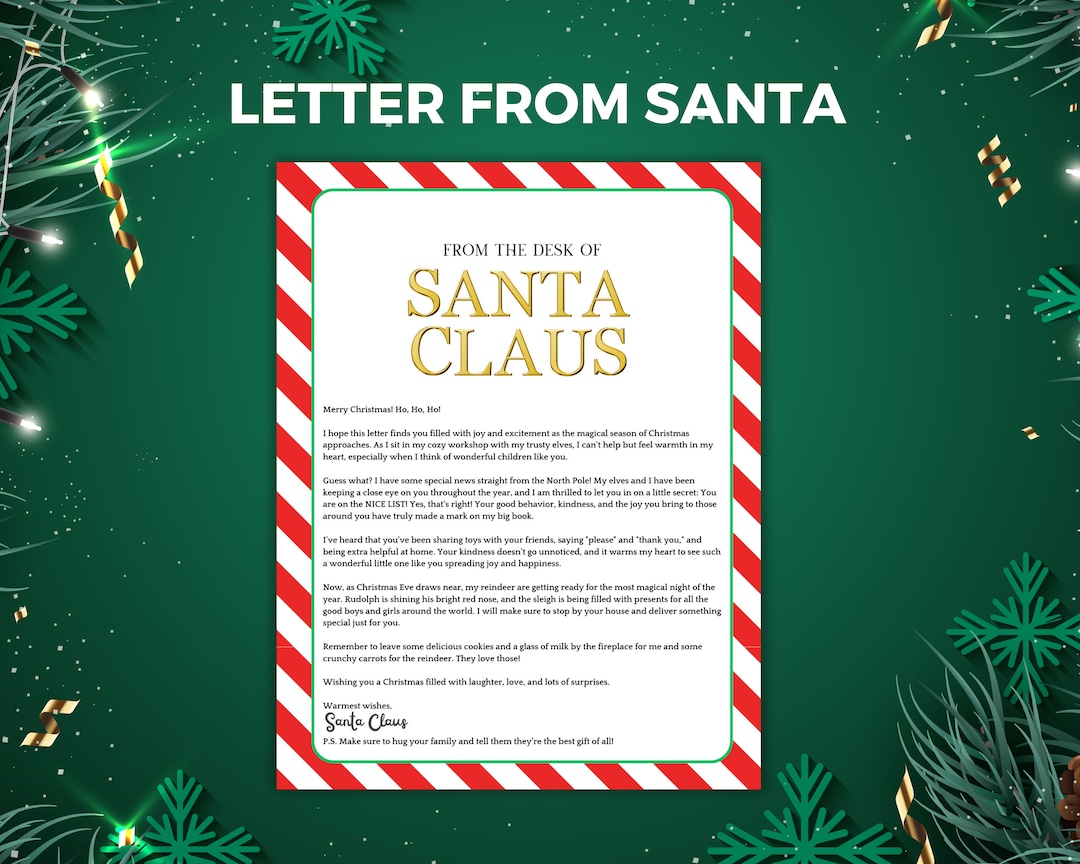 Letter From Santa, Secret Santa Ideas, Santa Letters, Nice List ...