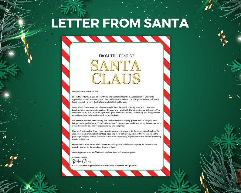 Letter From Santa, Secret Santa Ideas, Santa Letters, Nice List ...