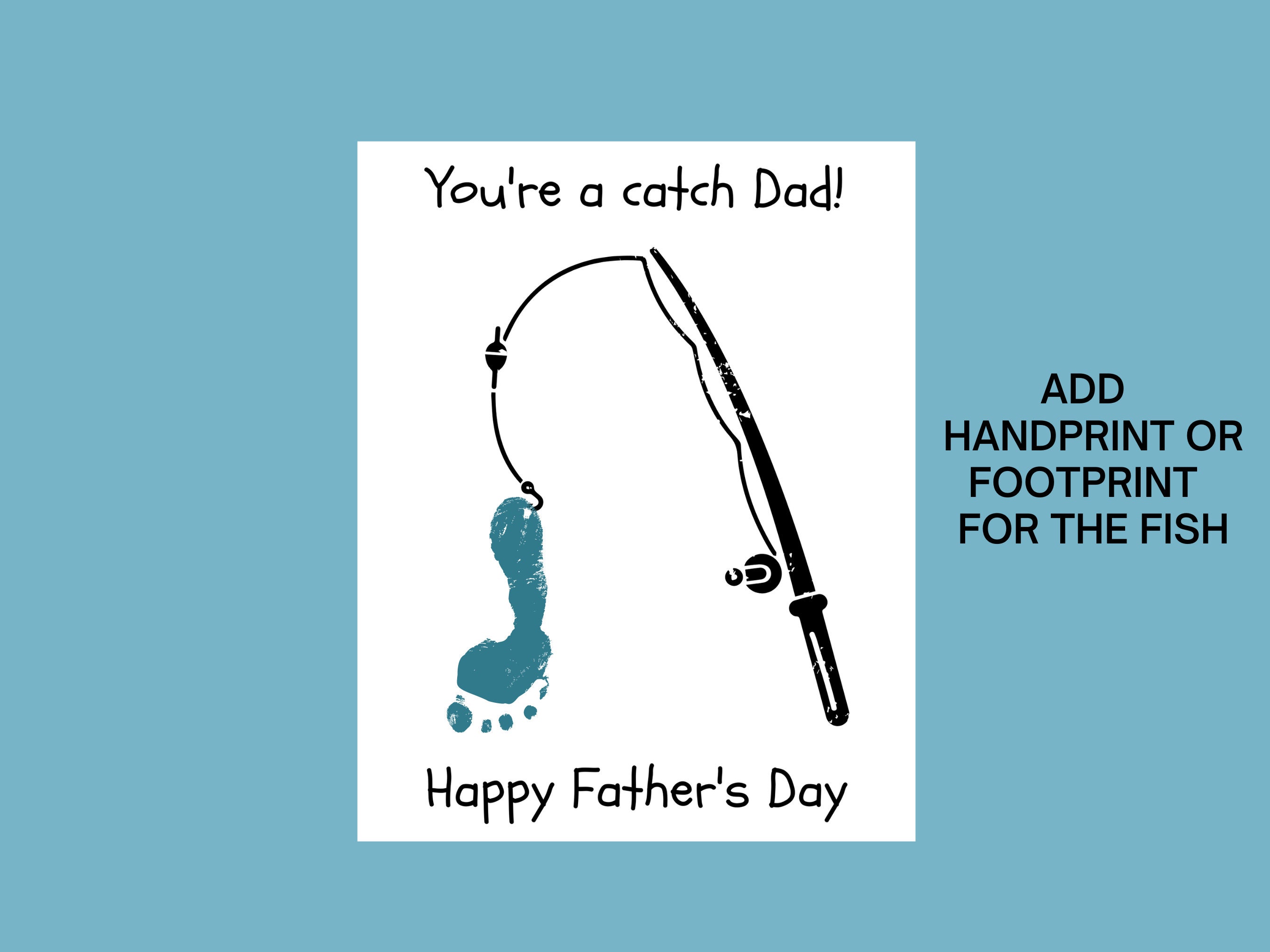 Father's Day Fishing Handprint Art for Kids, Father's Day Craft ...