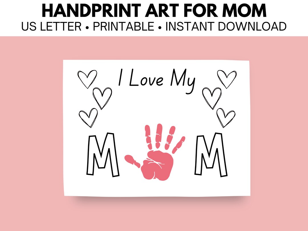Handprint Art for Mom, Mother's Day Craft Activities, Kids Baby Toddler ...