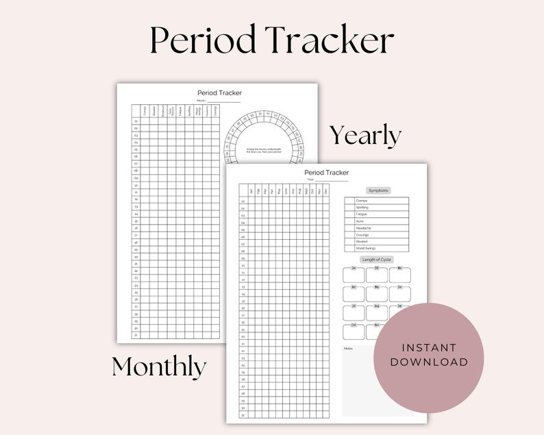 Period Tracker Printable, Period Planner Calendar, Period Journal ...