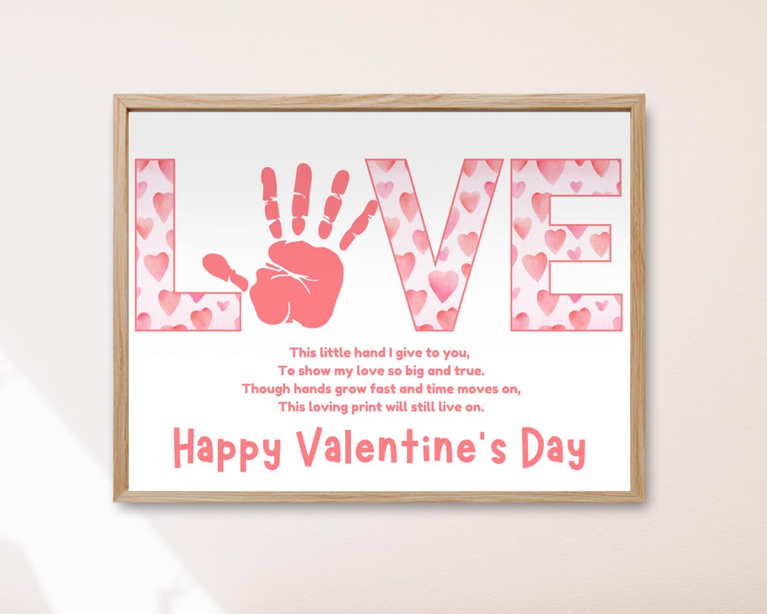 Valentine's Day Handprint Footprint Art Gift, Handprint Activity for ...