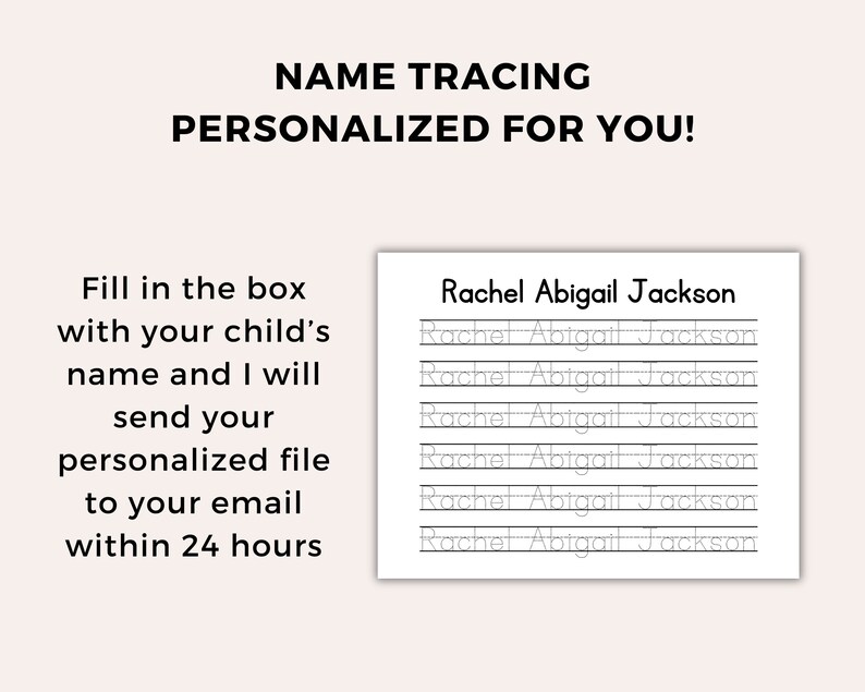 Custom Name Tracing Sheet, Handwriting Practice, Personalized Tracing ...