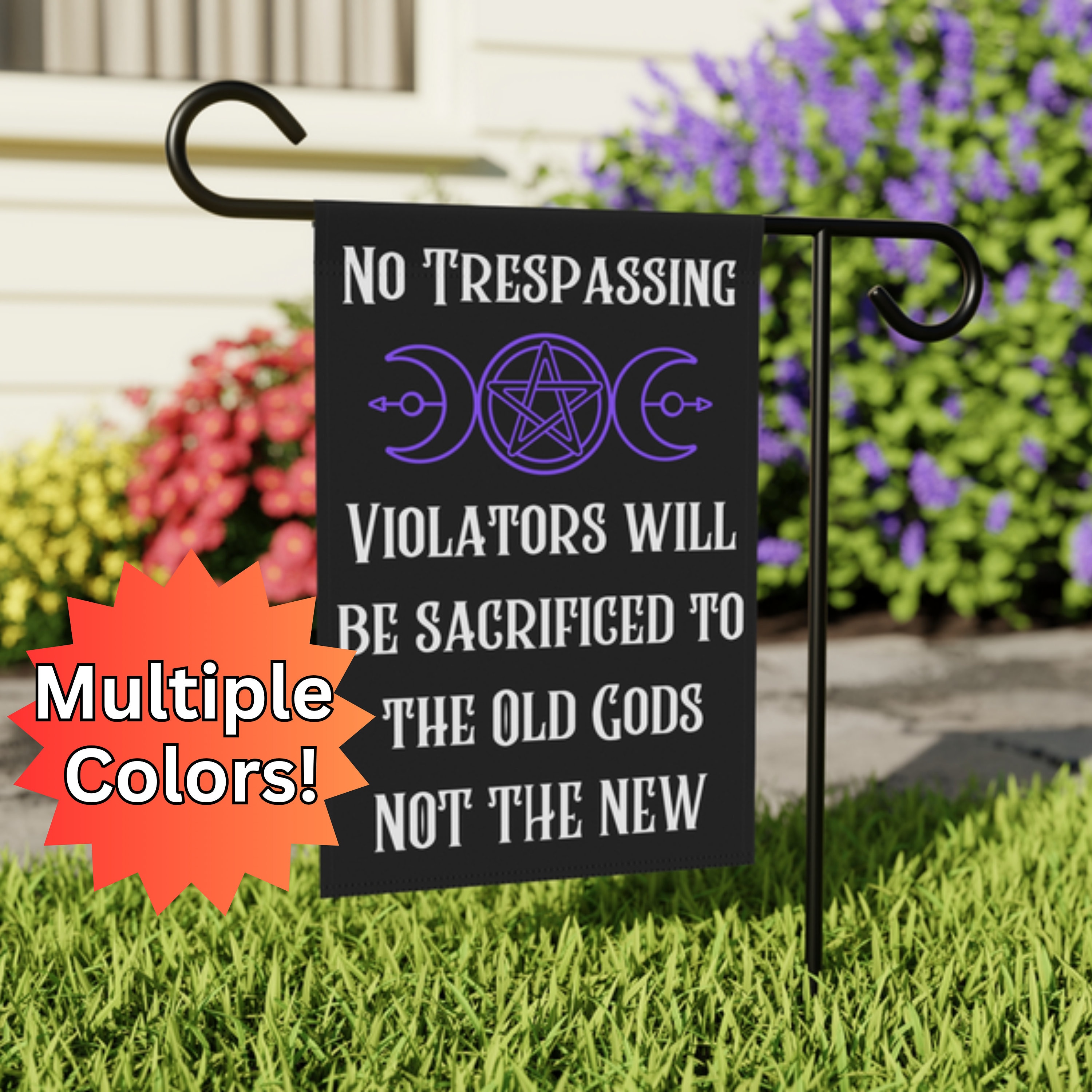 No Trespassing Witch Garden Sign, Cottagecore Banner, Crystal ...