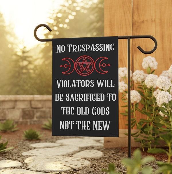 No Trespassing Witch Garden Sign, Cottagecore Banner, Crystal ...