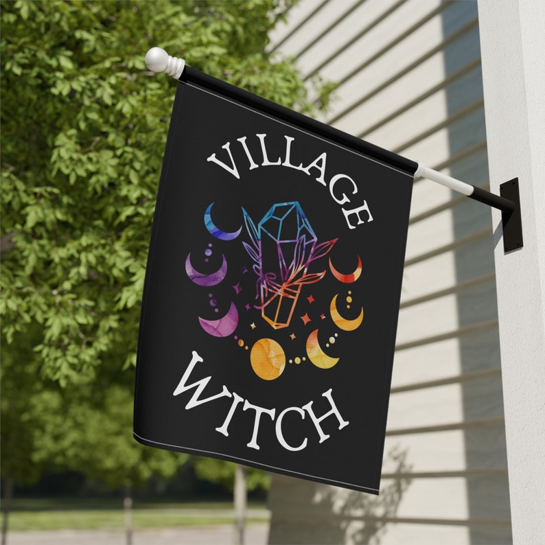 Village Witchcraft Flag, Crystal Cottagecore Decor, Magical Banner ...