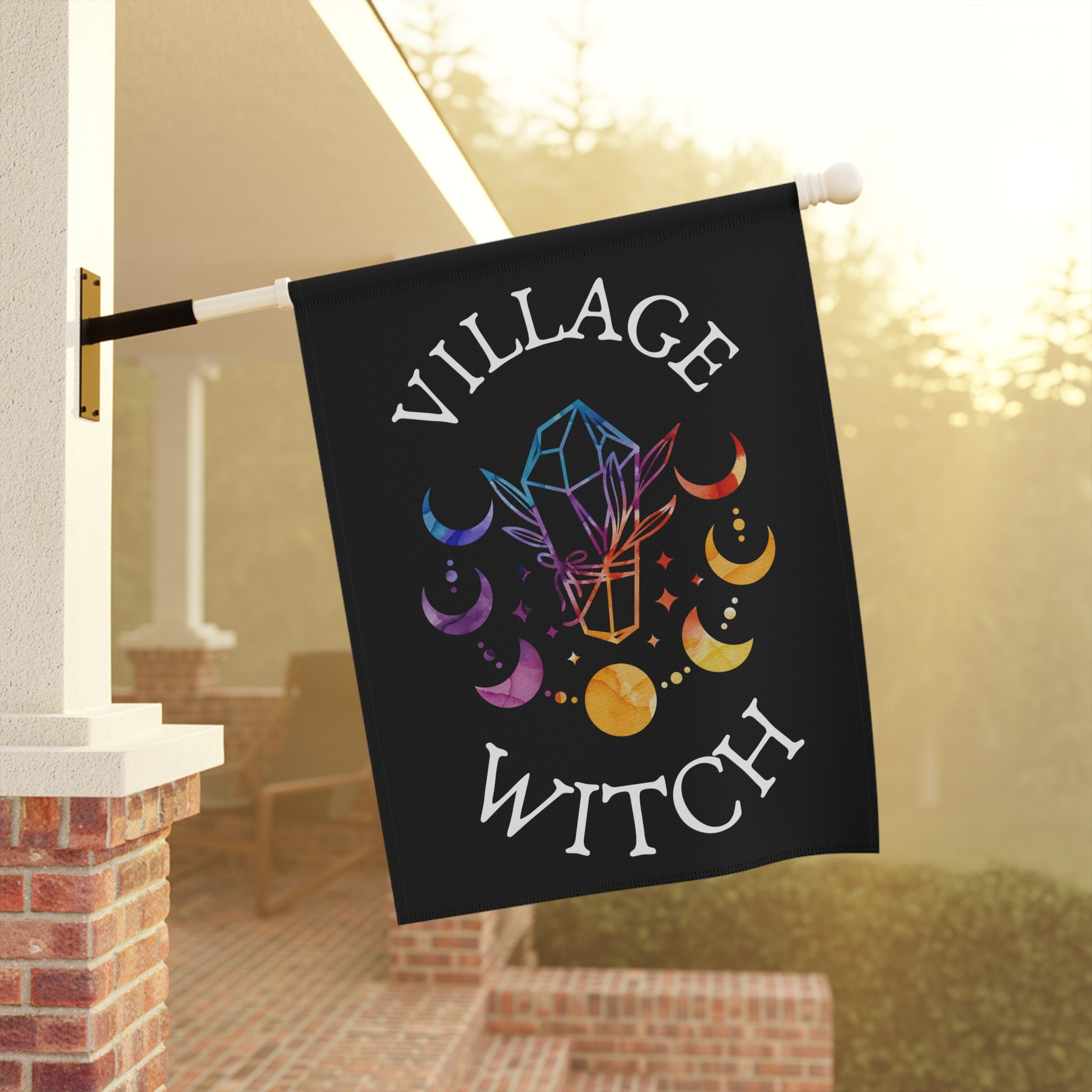 Village Witchcraft Flag, Crystal Cottagecore Decor, Magical Banner ...