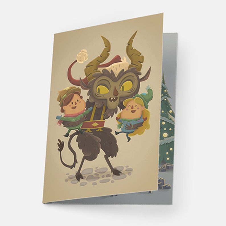 Krampus Holiday Cards set of 10 - Etsy