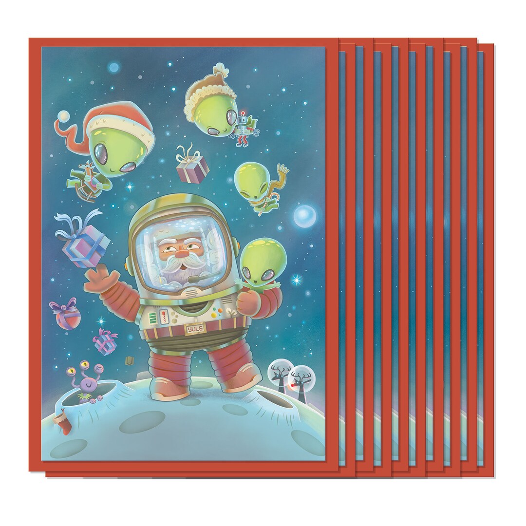 Santa + Aliens Holiday Cards [set of 10] - Etsy