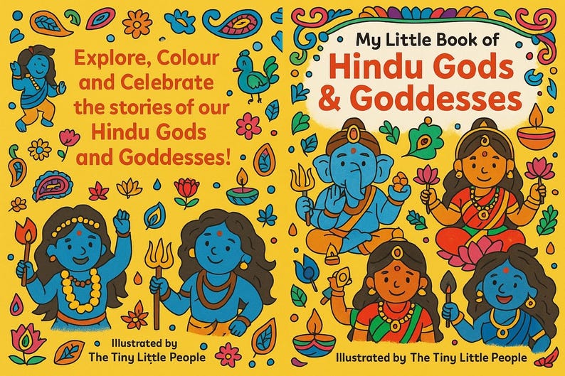 Hindu Gods & Goddesses Coloring Book - Indian Deities Line Art ...