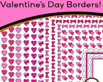 Skinny Valentine Clipart Borders, Valentines Day Clip Art Thin Boarders ...