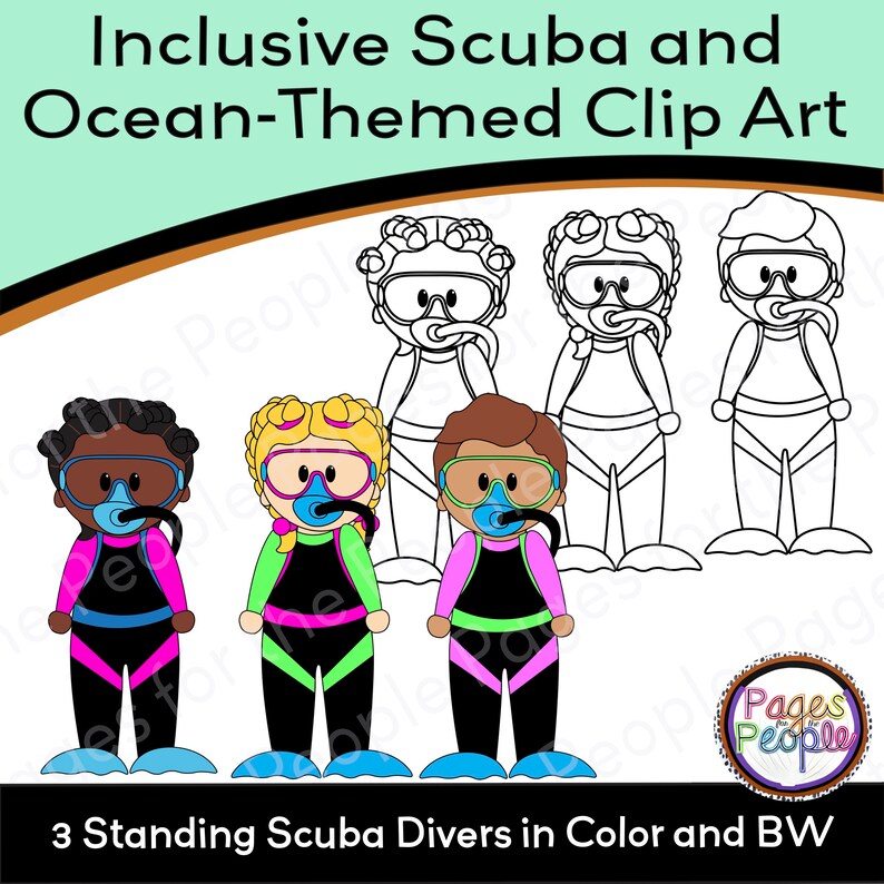 Inclusive Scuba and Ocean-themed Clip Art - Etsy