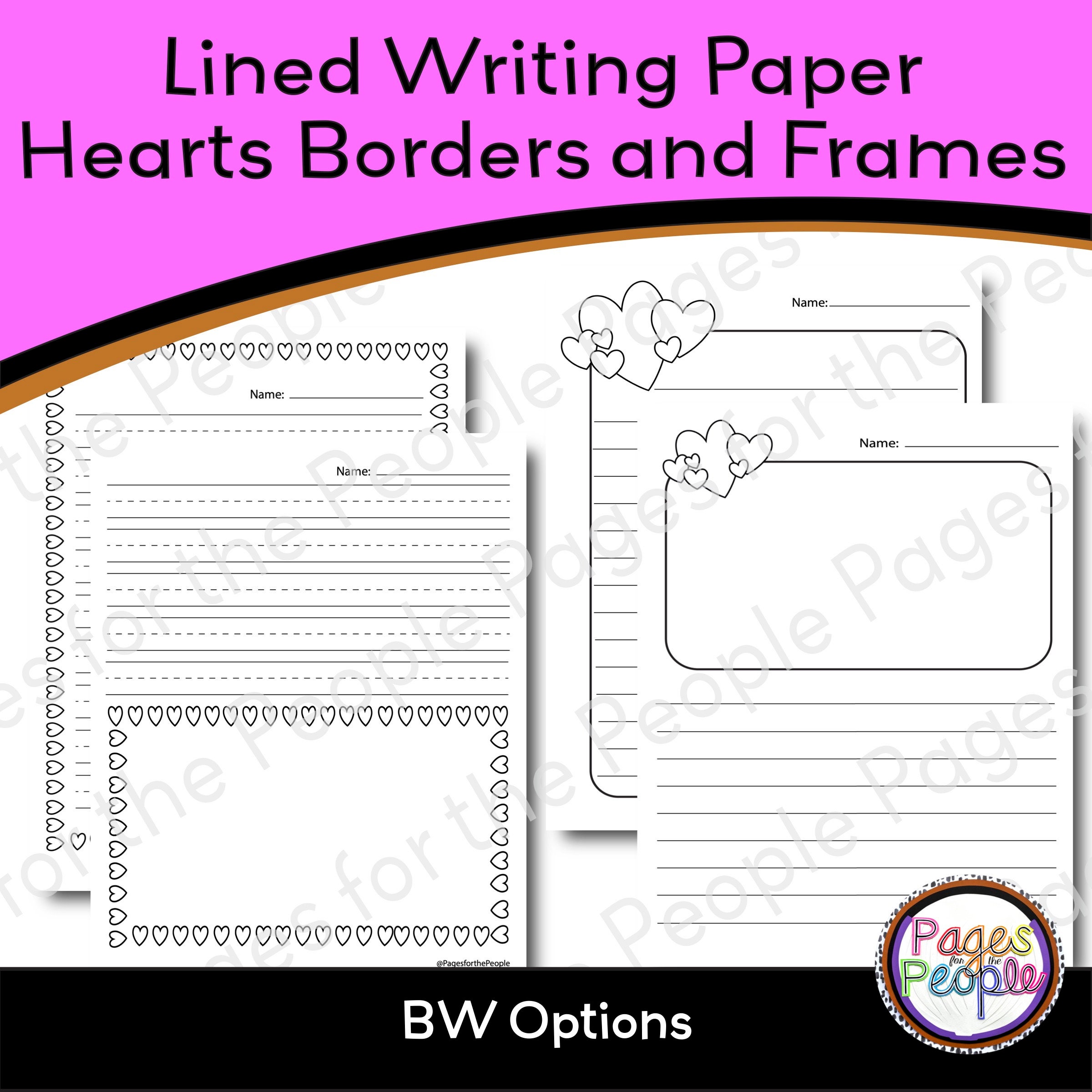 Rainbow Clip Art Lined Writing Paper Printable digital Download - Etsy