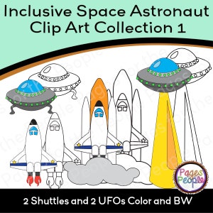 Inclusive Space Astronauts Clip Art Collection 1 - Etsy
