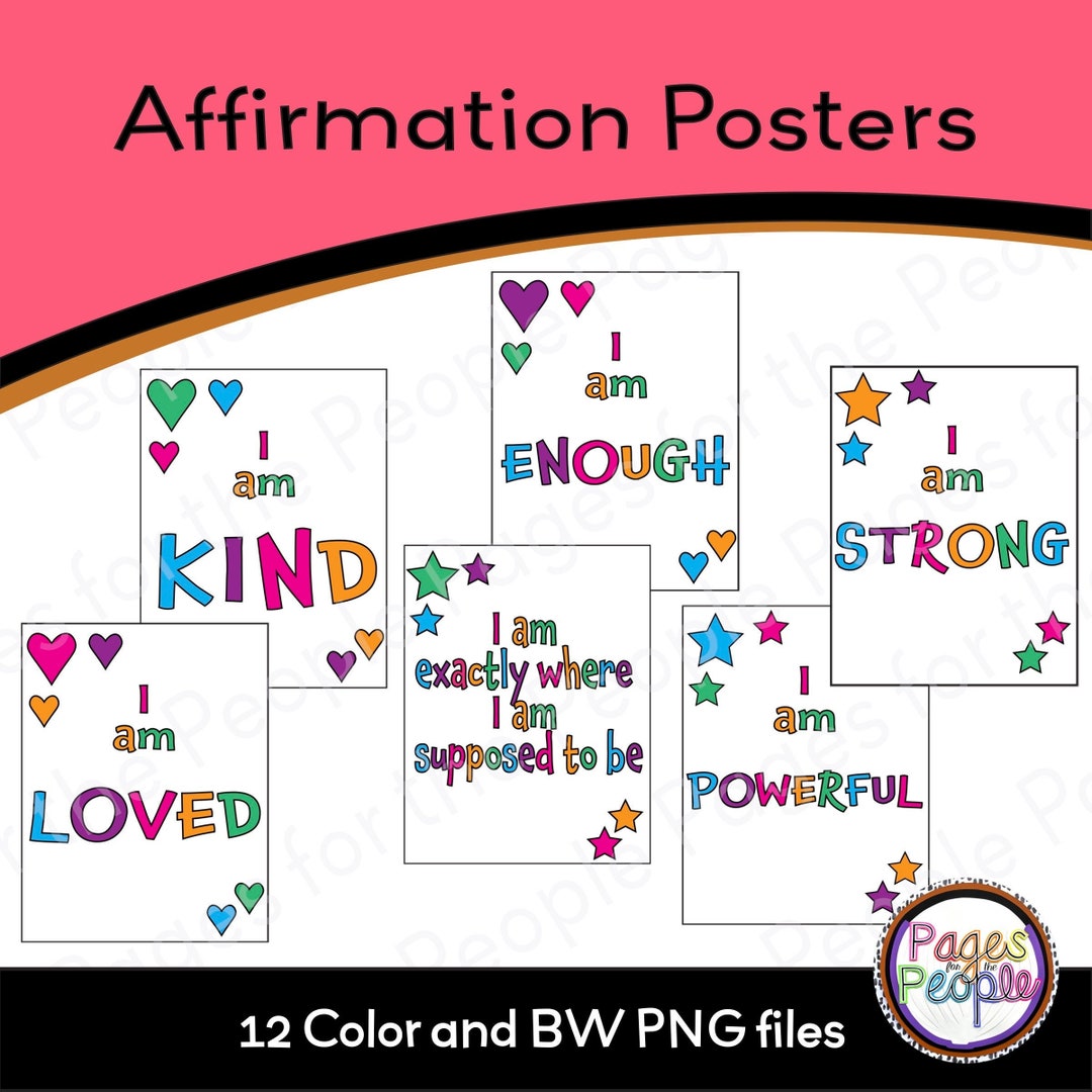 Daily Affirmation Clip Art Posters - Etsy