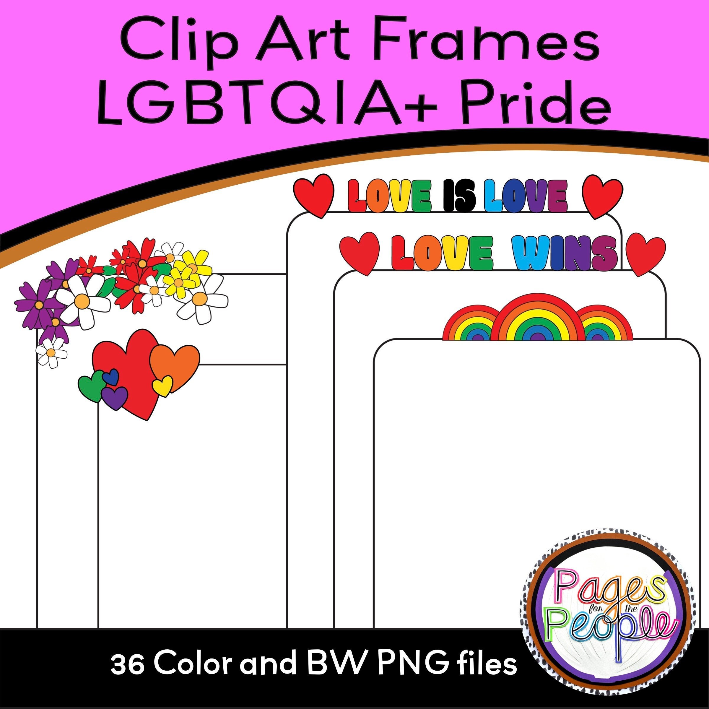 LGBTQIA Pride Clip Art Frames - Etsy