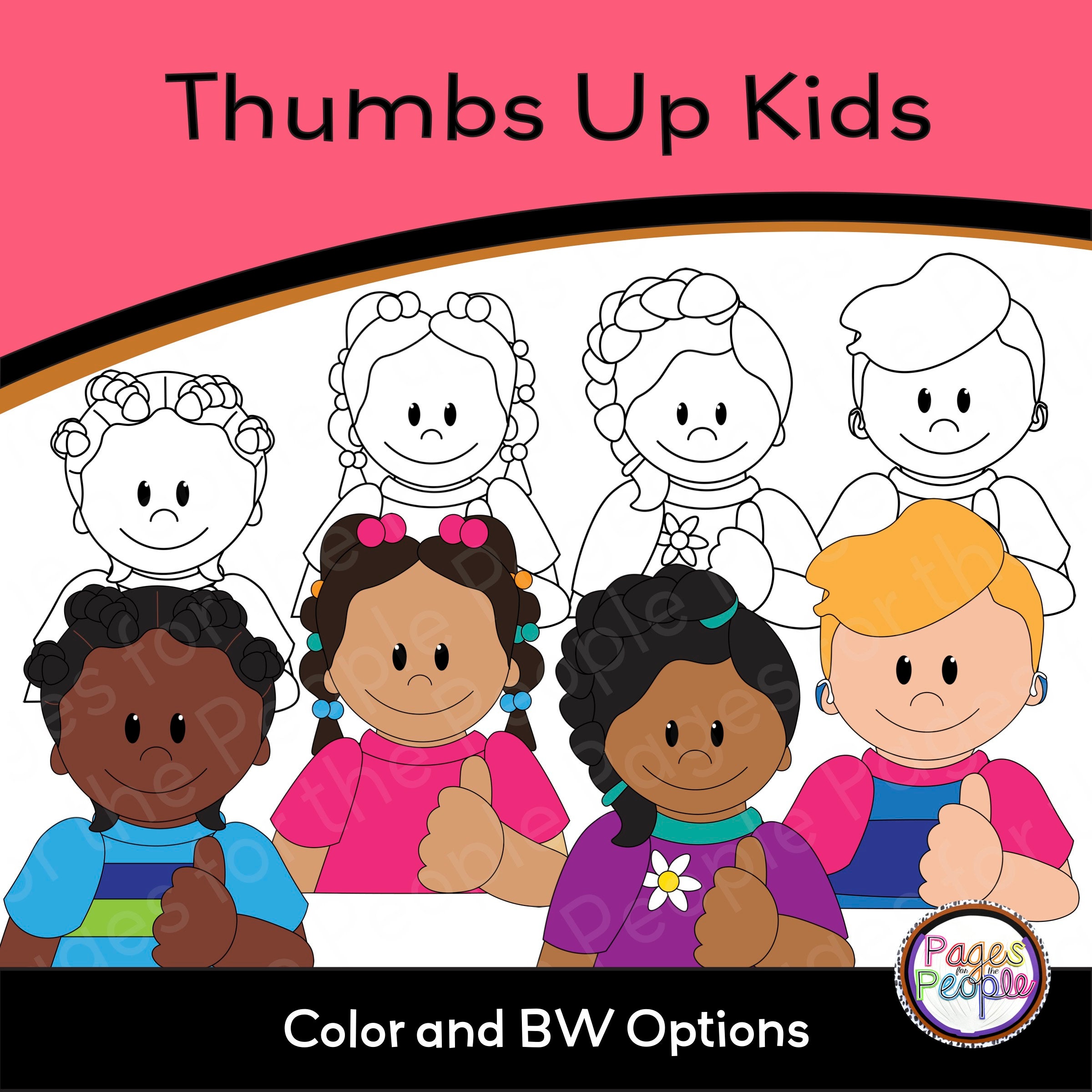 Thumbs up Kids Clip Art - Etsy