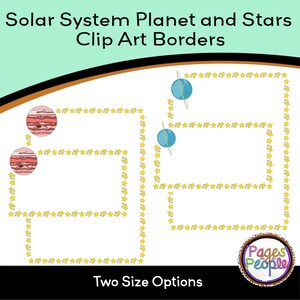 Solar System Planet and Stars Clip Art Borders - Etsy