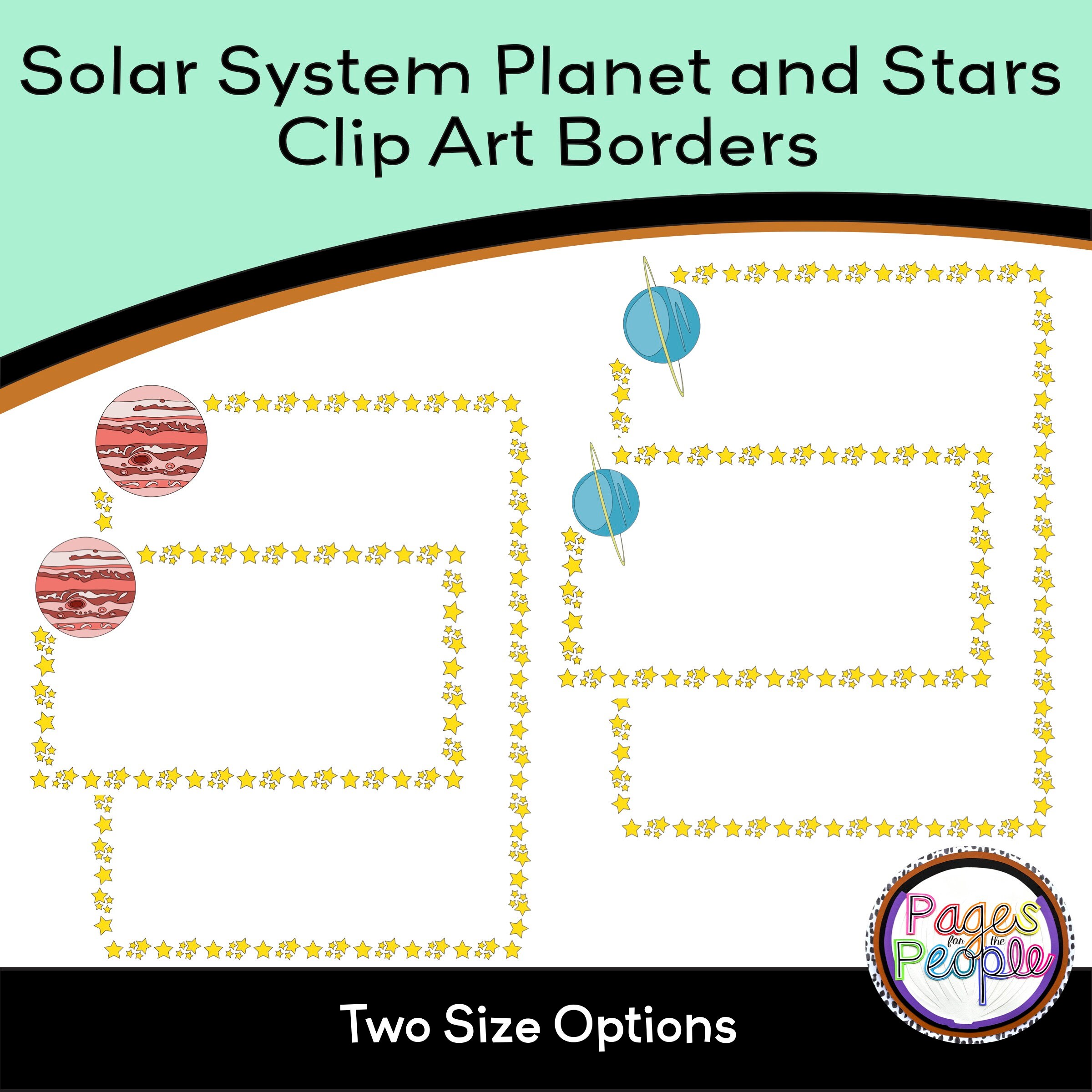 Solar System Planet and Stars Clip Art Borders - Etsy