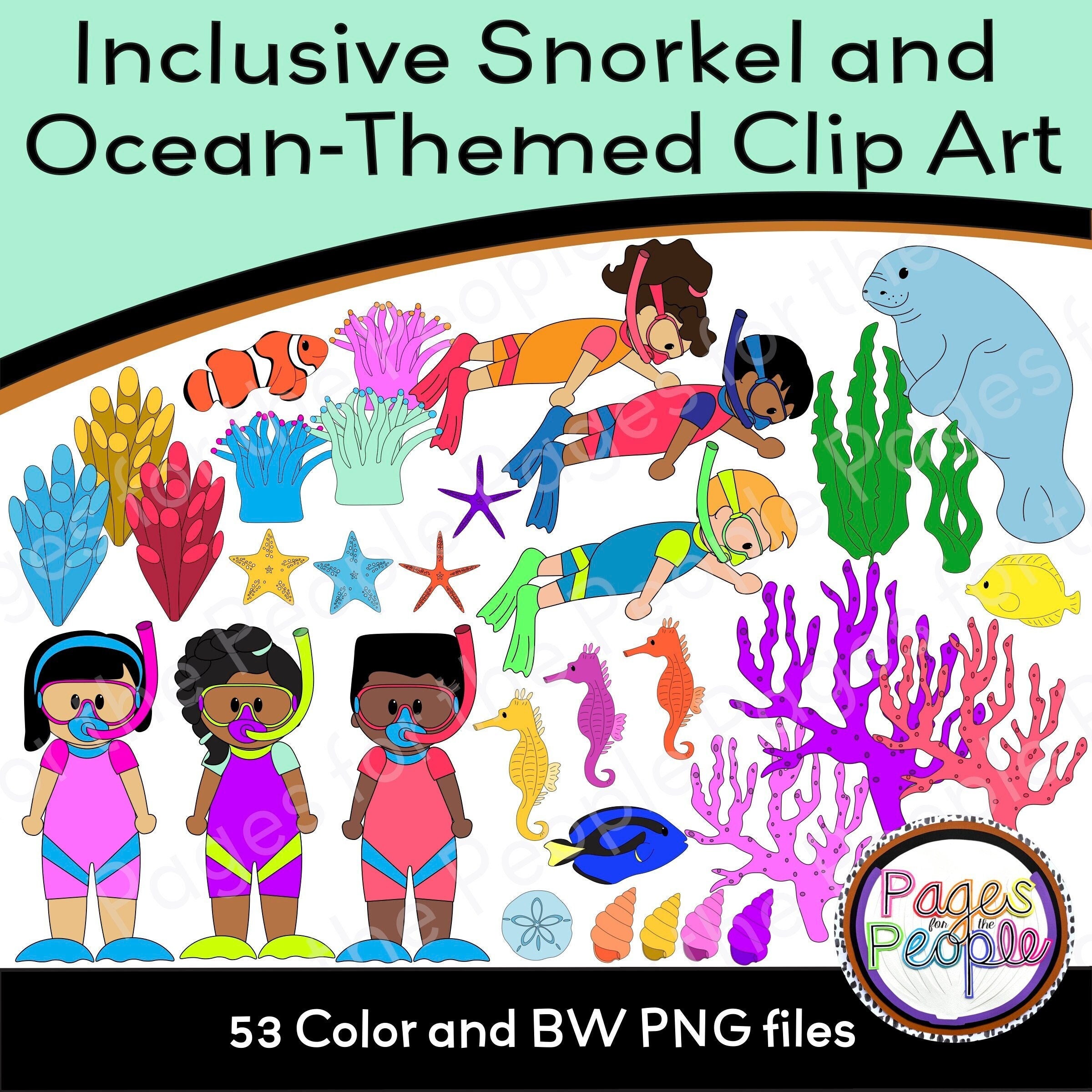 Snorkel Themed Clip Art - Etsy