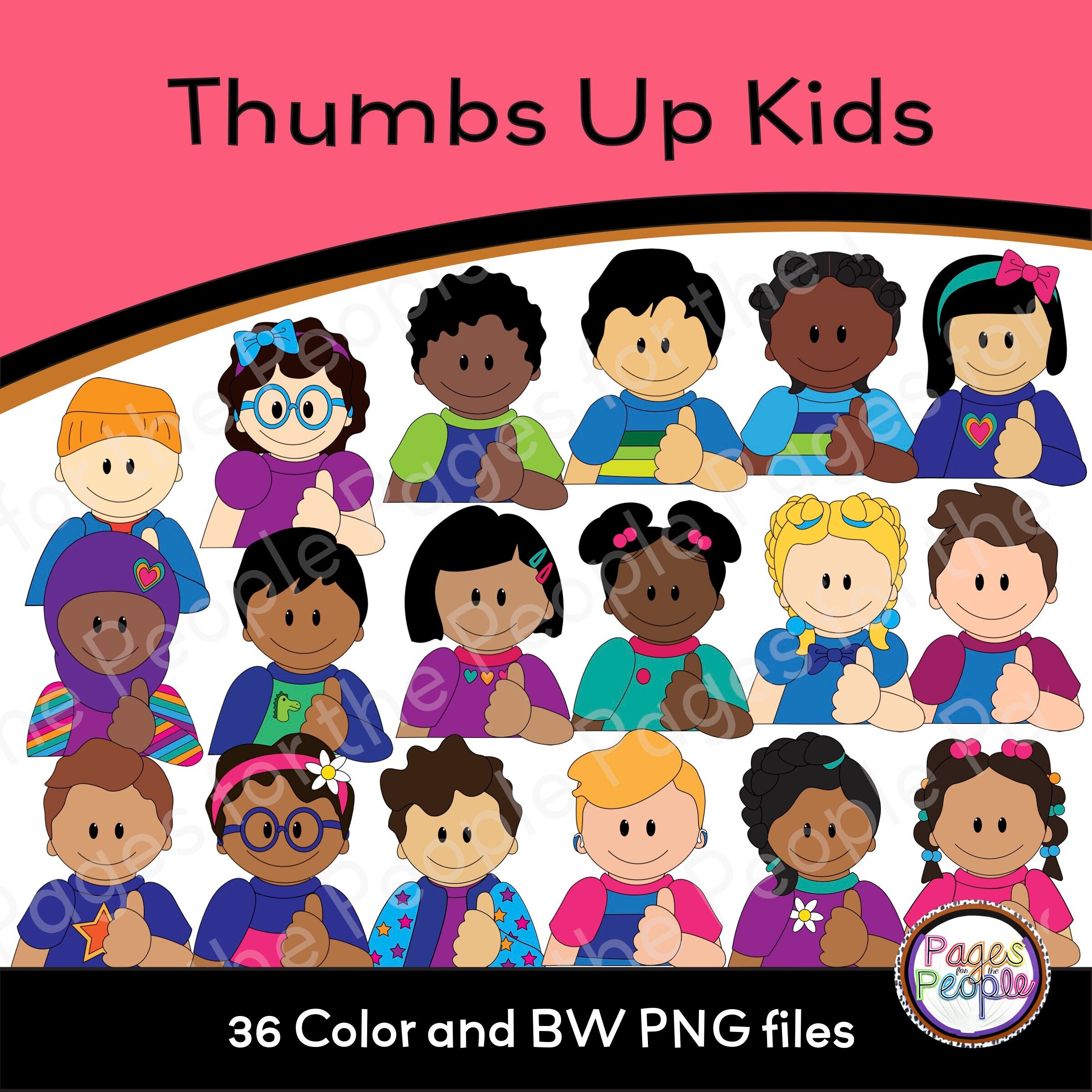 Thumbs up Kids Clip Art - Etsy