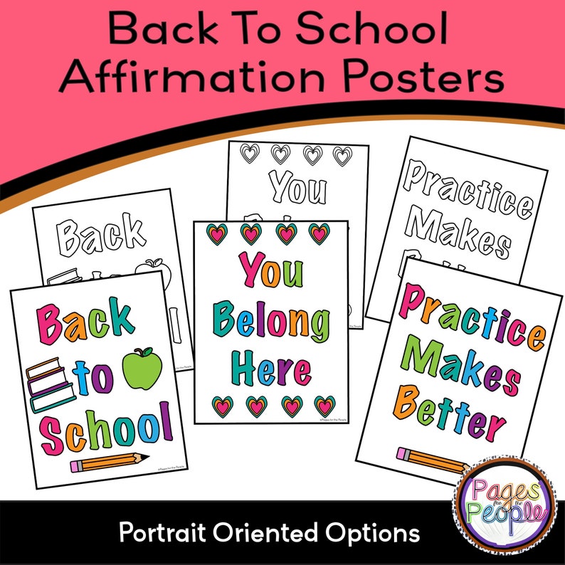 Back to School Affirmation Clip Art Posters - Etsy