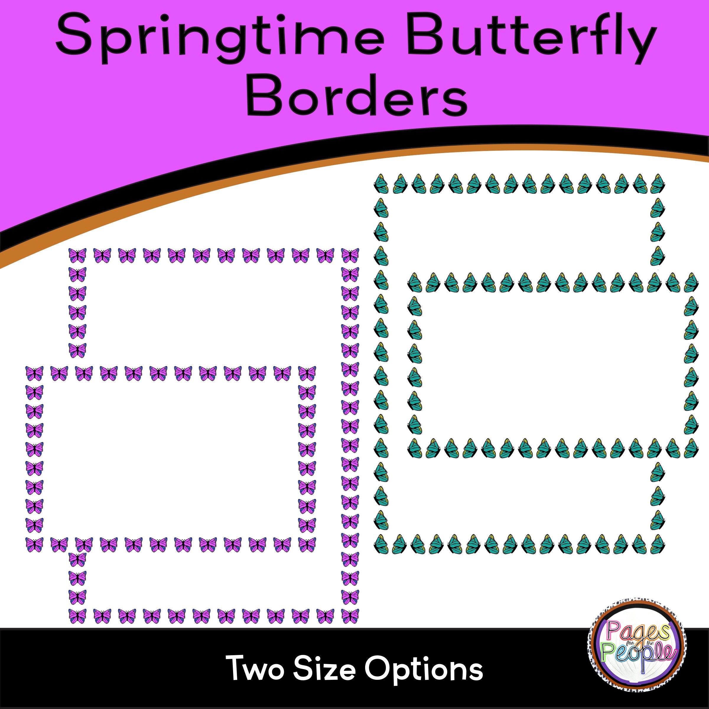 Springtime Butterfly Clip Art Borders - Etsy