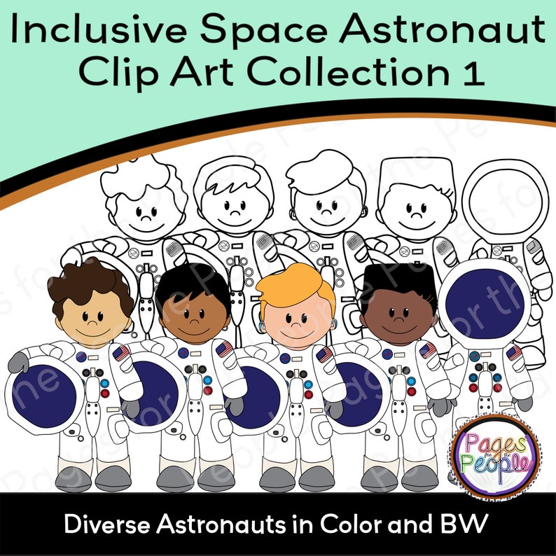 Inclusive Space Astronauts Clip Art Collection 1 - Etsy