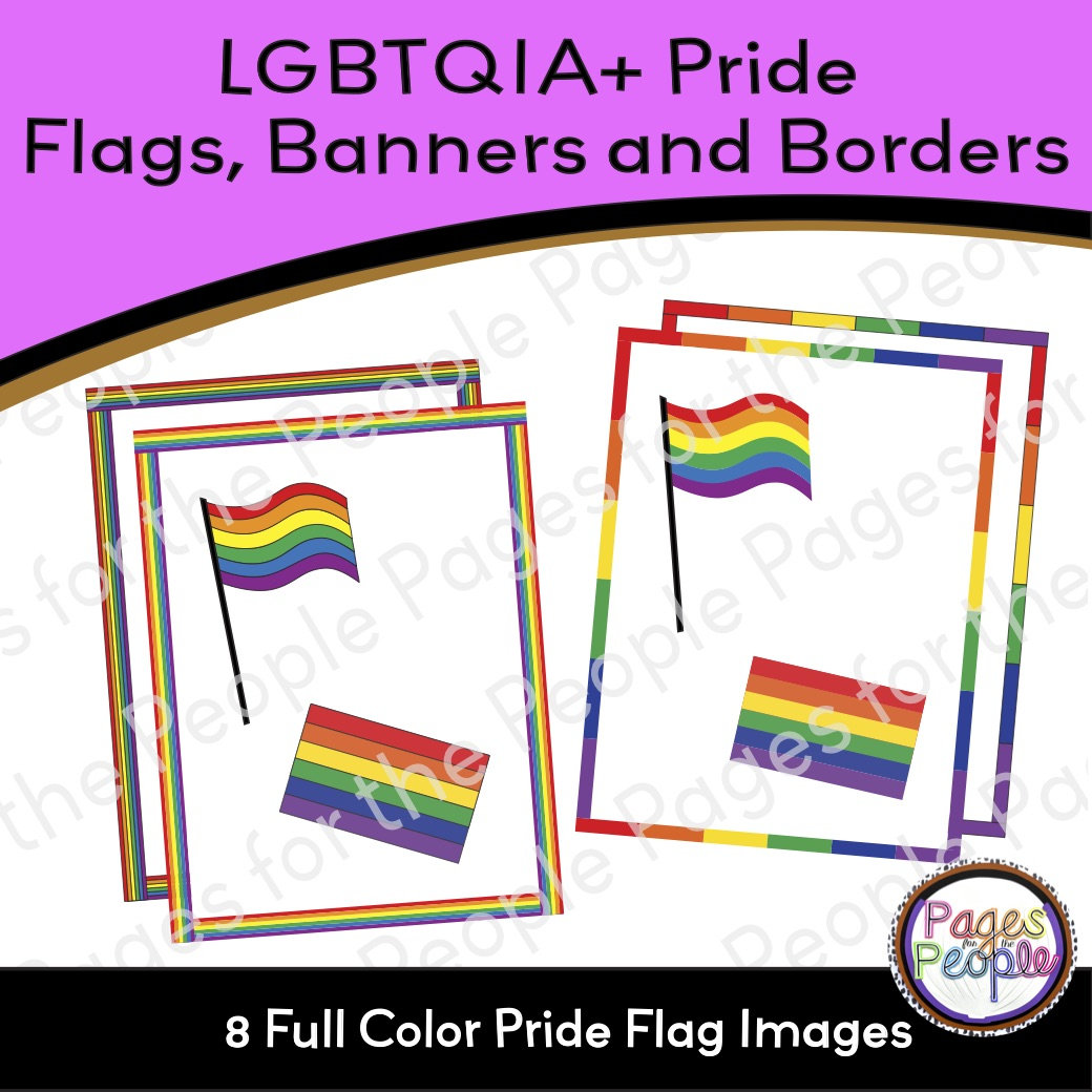 LGBTQIA Pride Flags, Banners, and Borders Clip Art - Etsy