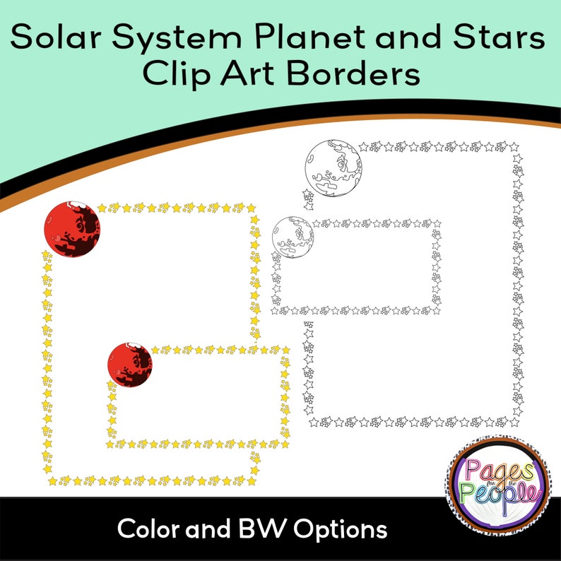 Solar System Planet and Stars Clip Art Borders - Etsy