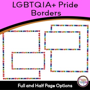 LGBTQIA+ Pride Clip Art Borders - Etsy