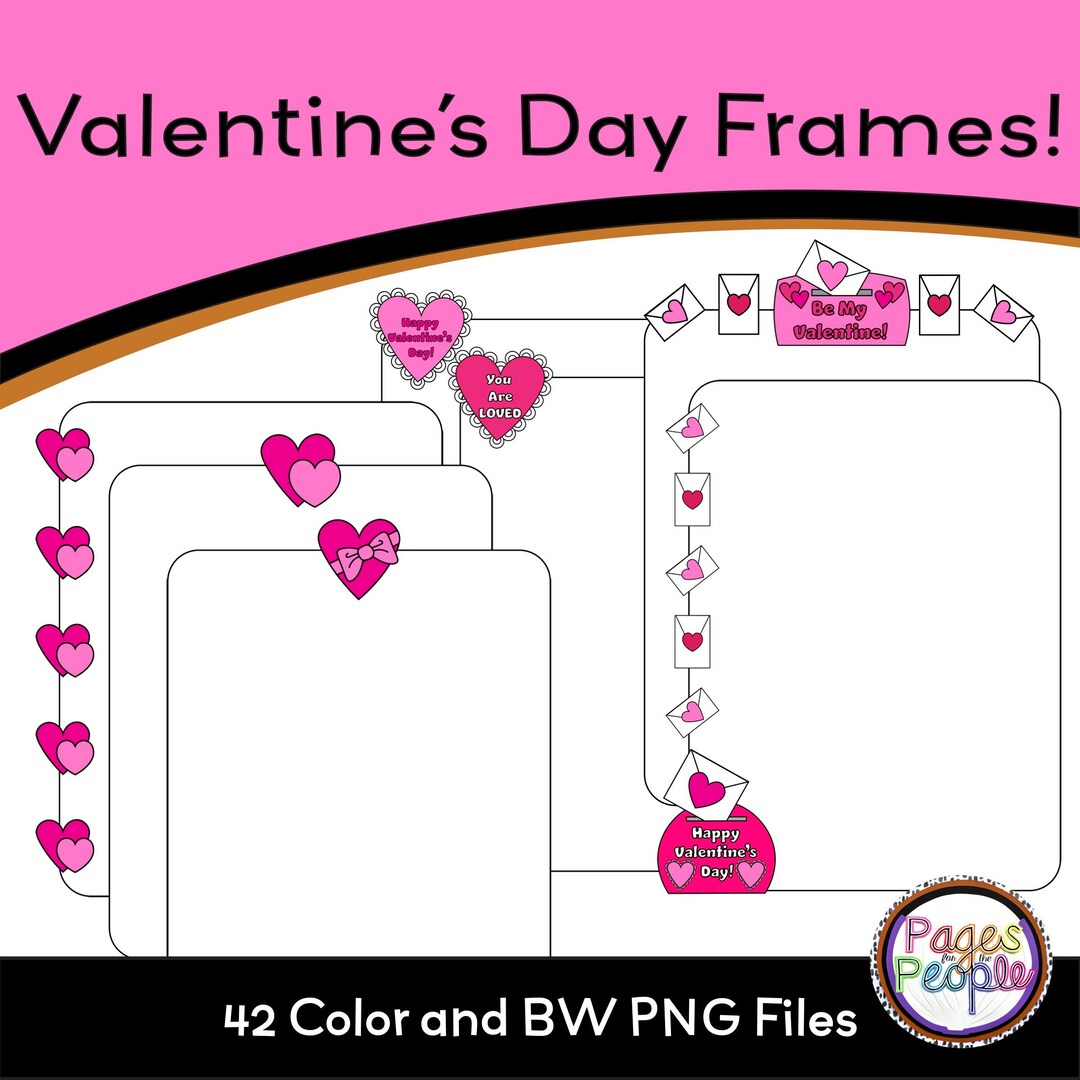 Valentine's Day Clip Art Frames - Etsy