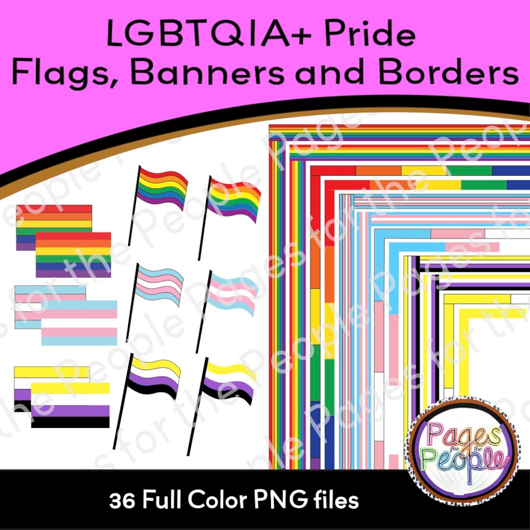 LGBTQIA Pride Flags, Banners, and Borders Clip Art - Etsy