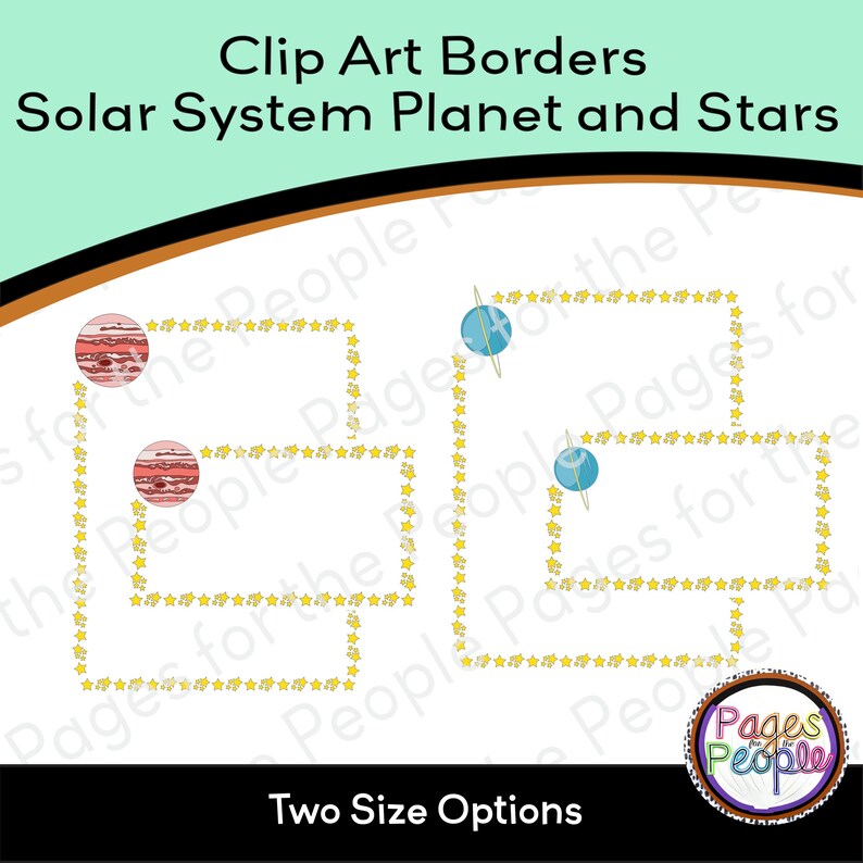 Solar System Planet and Stars Clip Art Borders - Etsy