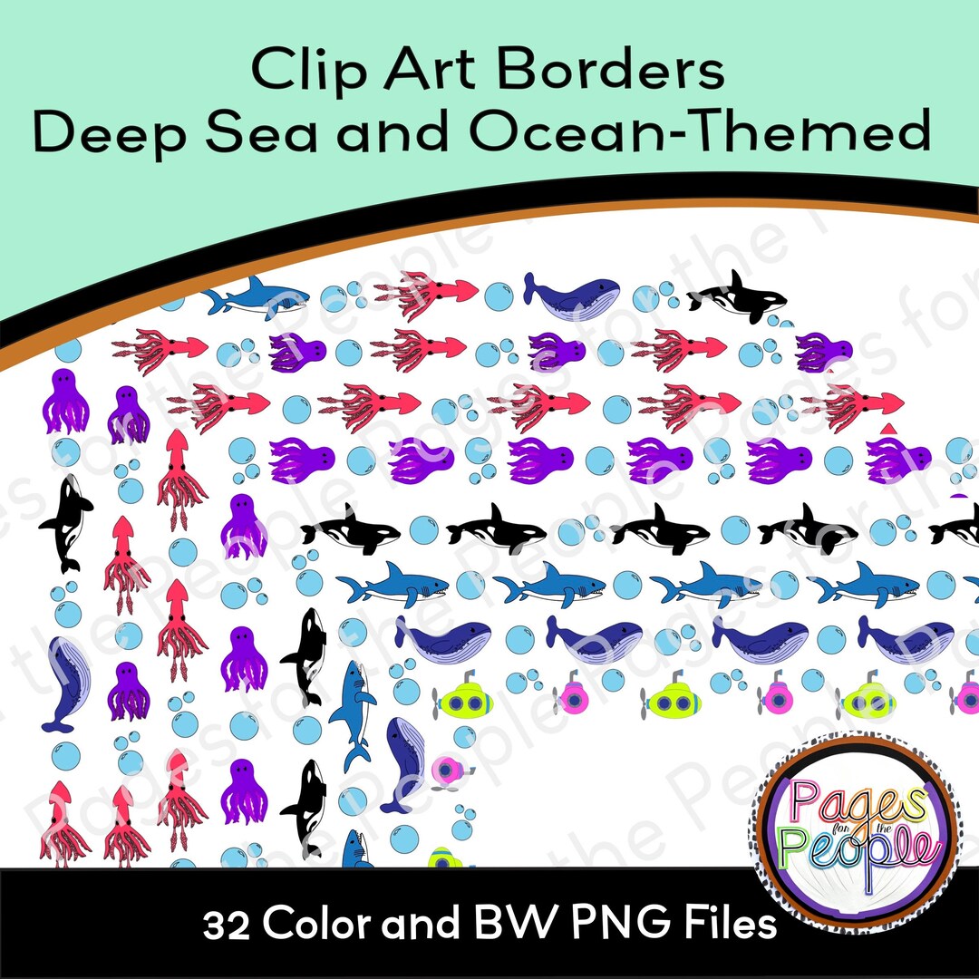 Deep Sea and Ocean-themed Clip Art Borders - Etsy