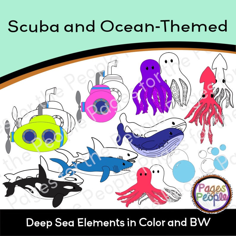 Inclusive Scuba and Ocean-themed Clip Art - Etsy