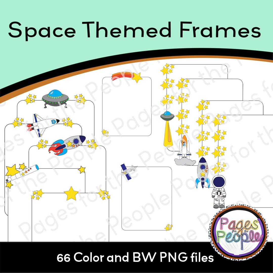 Space Themed Clip Art Frames - Etsy
