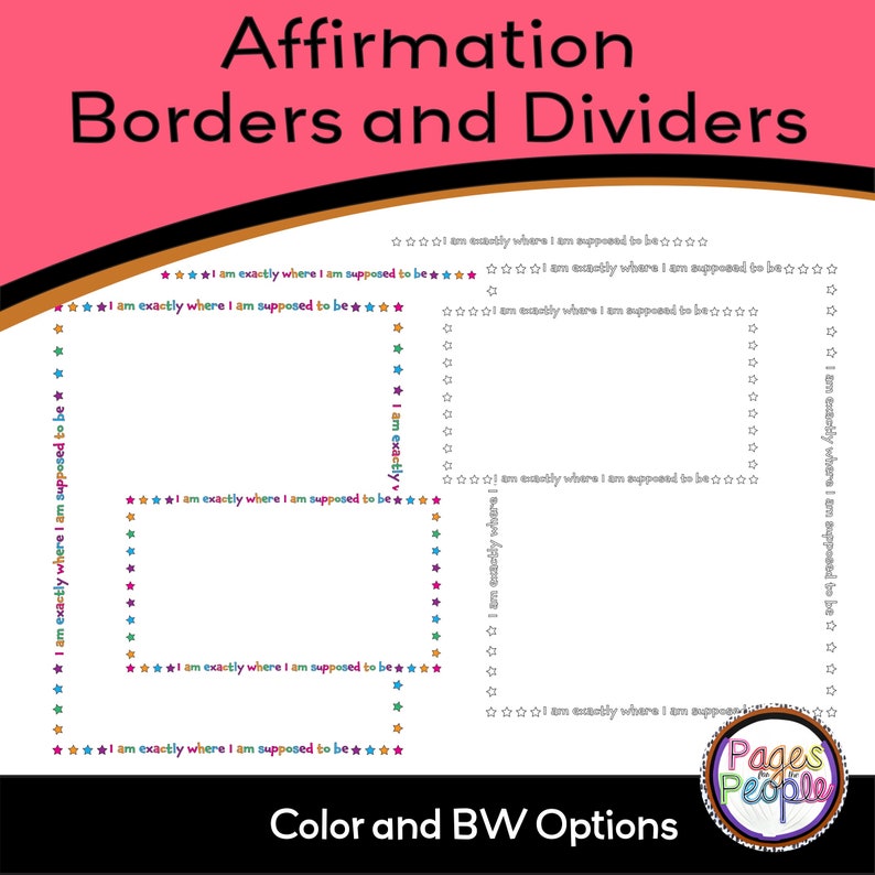Daily Affirmation Clip Art Borders - Etsy