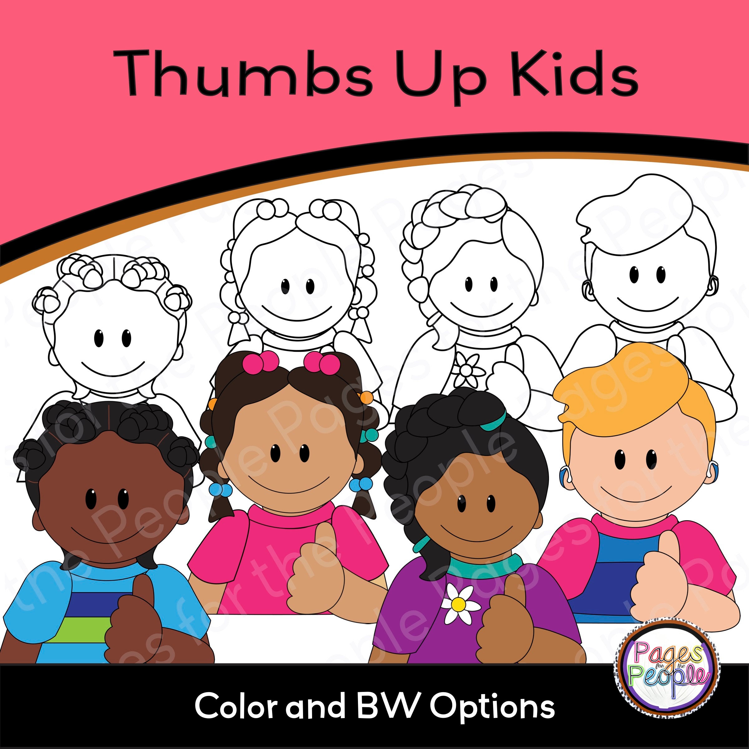 Thumbs up Kids Clip Art - Etsy