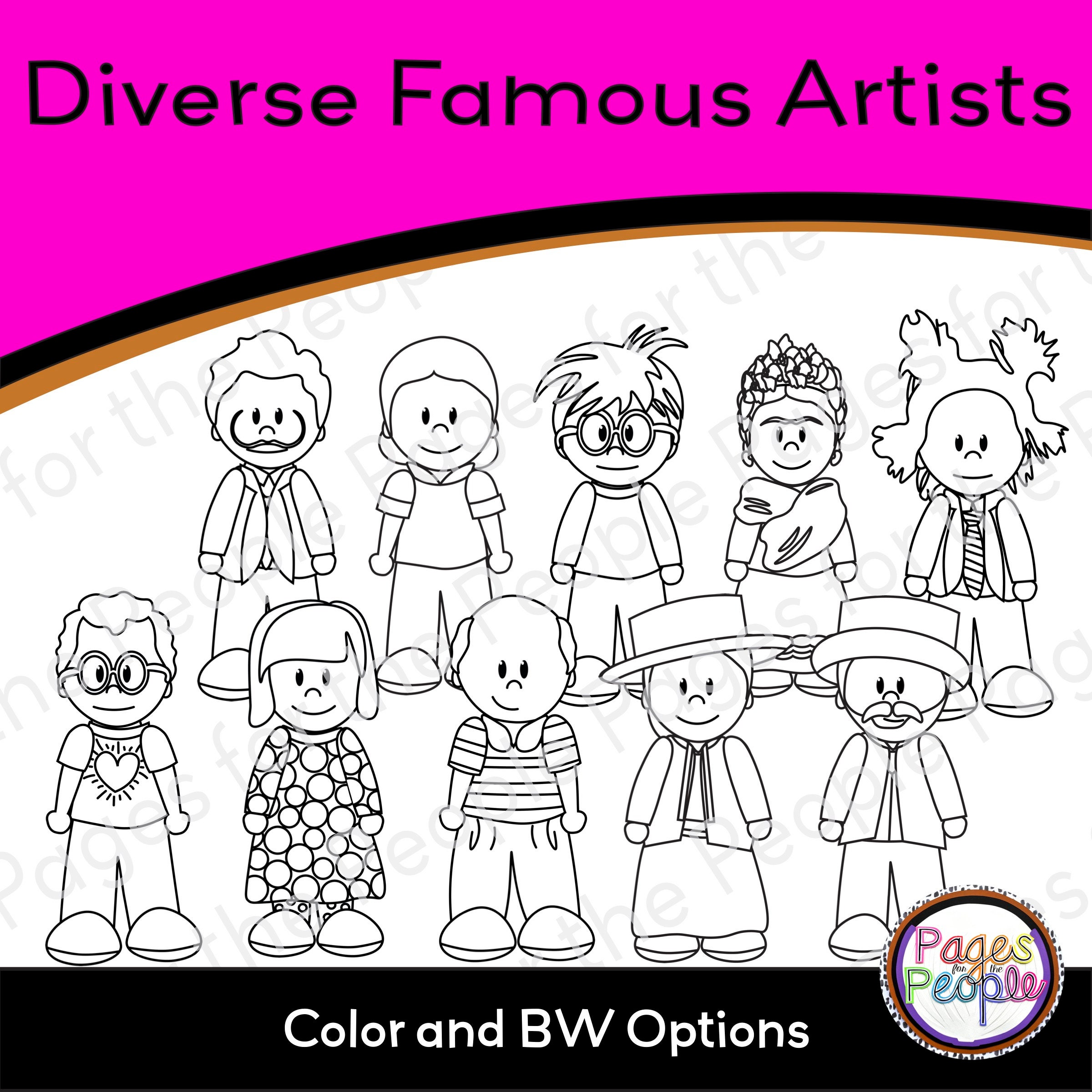Diverse Famous Artists Clip Art Collection - Etsy