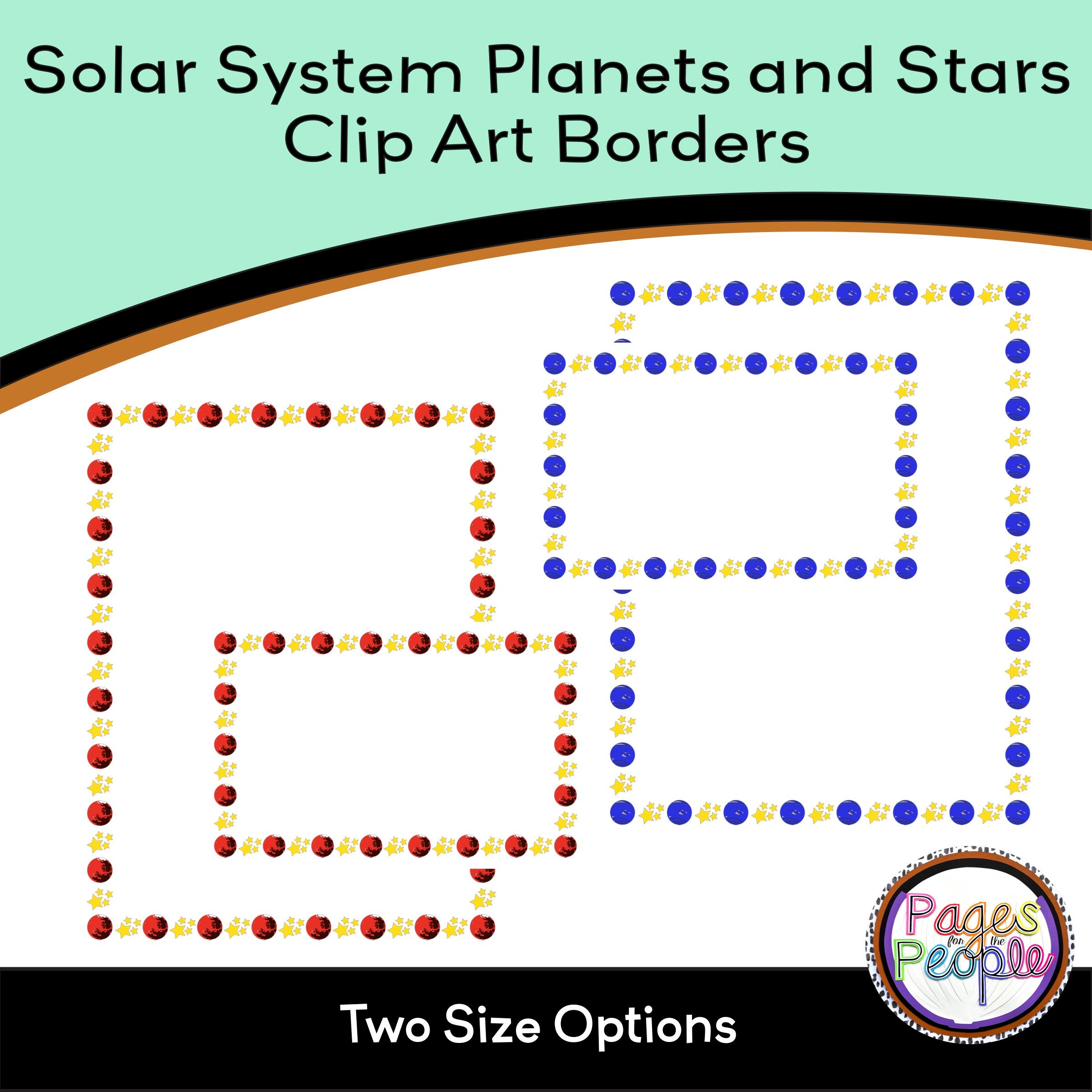 Solar System Planets and Stars Clip Art Borders - Etsy