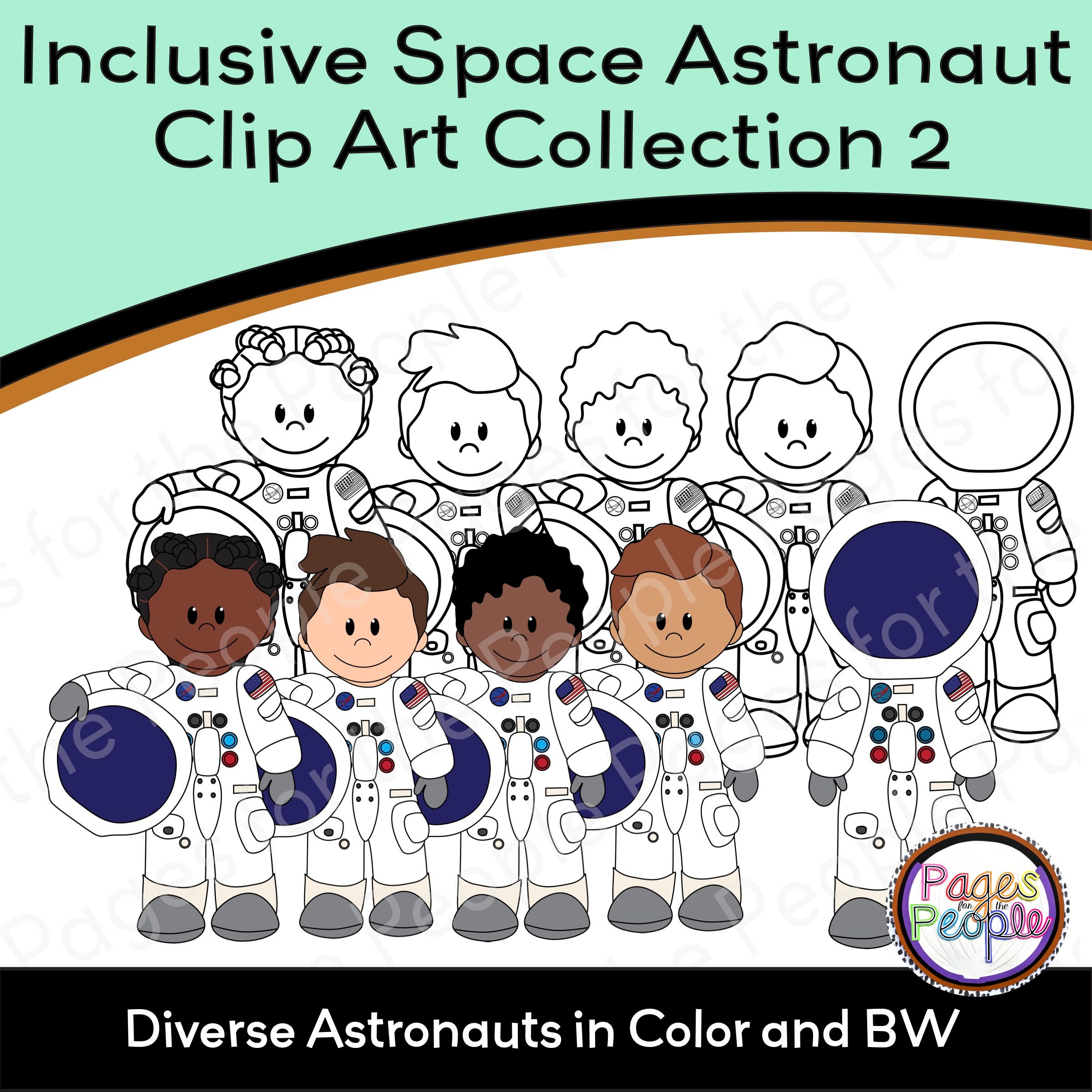 Inclusive Astronaut Clip Art Collection 2 - Etsy