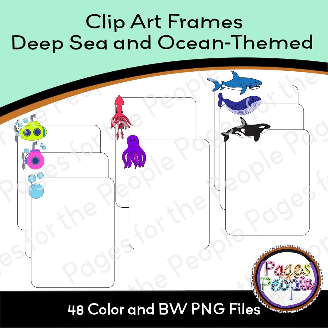 Deep Sea and Ocean Themed Clip Art Frames - Etsy
