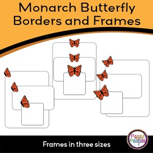 Monarch Butterfly Clip Art Borders and Frames - Etsy