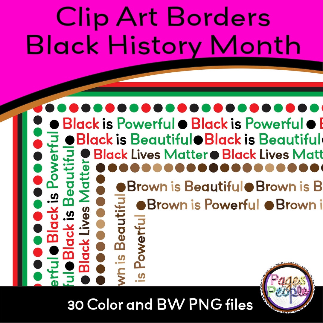 Black History Month Clip Art Borders: BLM - Etsy
