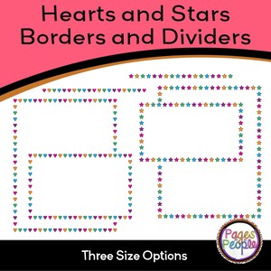 Hearts and Stars Clip Art Borders - Etsy