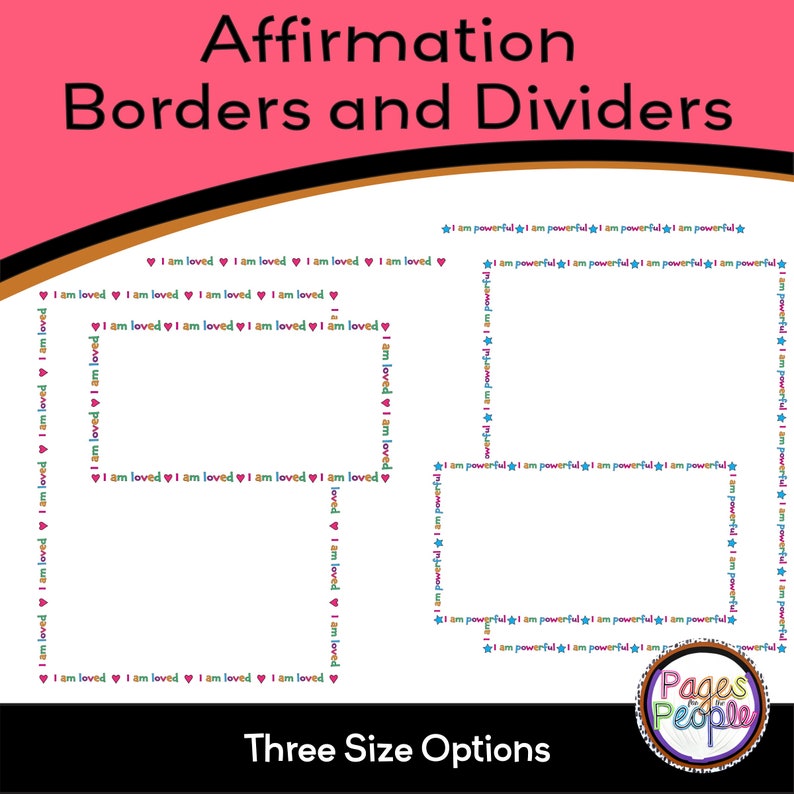 Daily Affirmation Clip Art Borders - Etsy