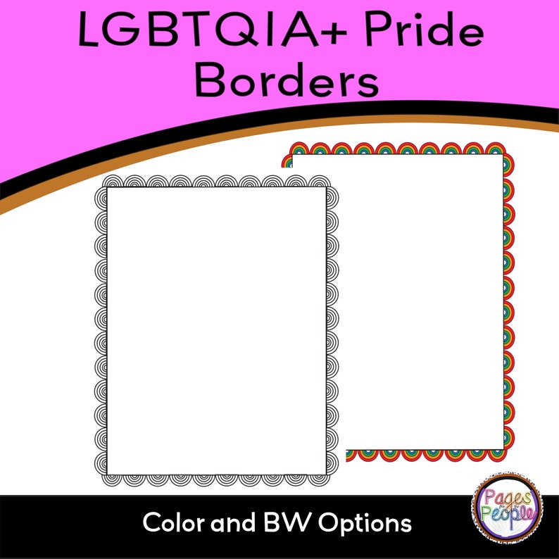 LGBTQIA+ Pride Clip Art Borders - Etsy
