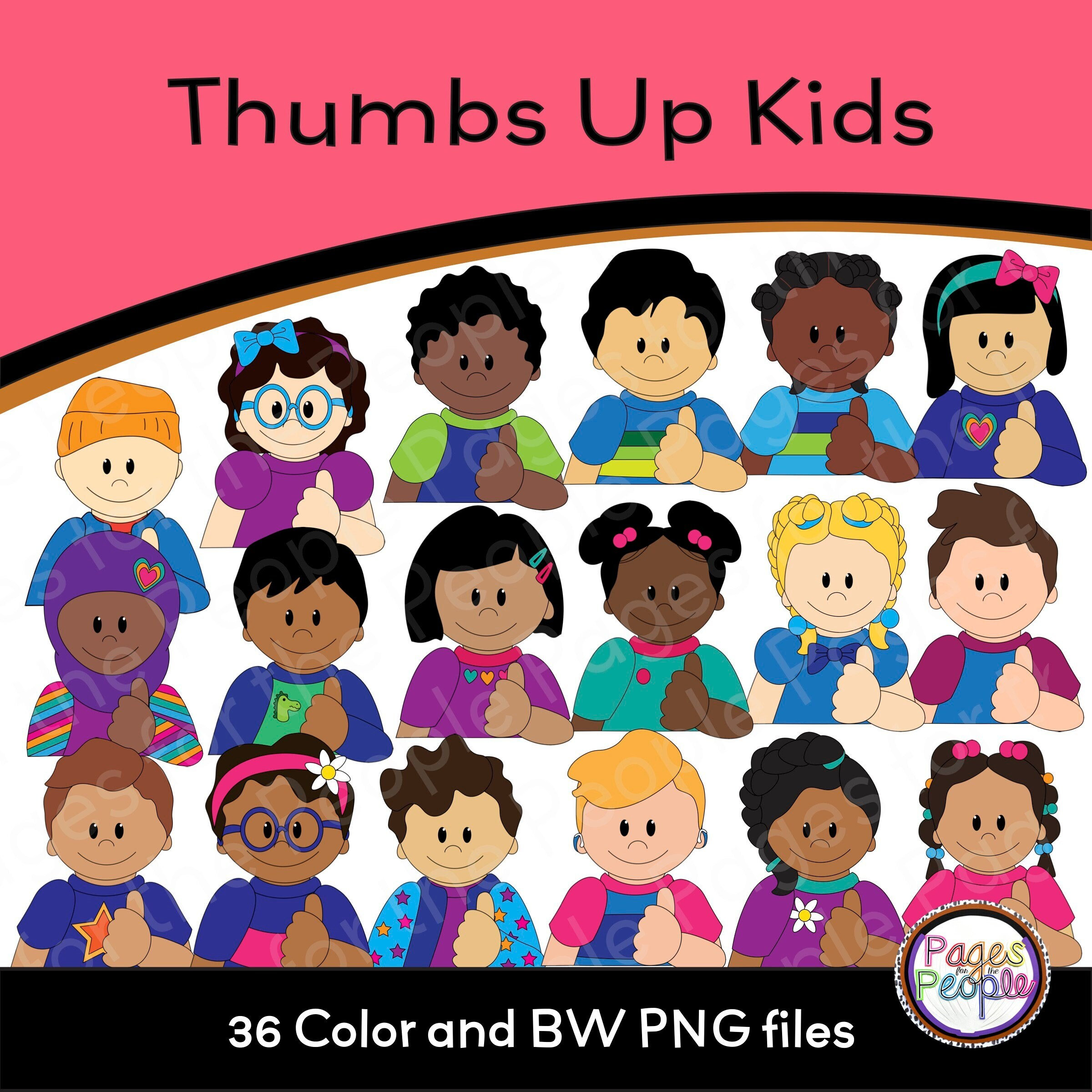 Thumbs up Kids Clip Art - Etsy
