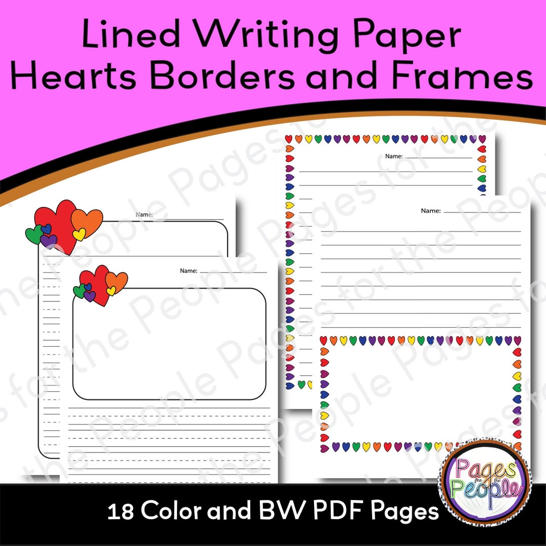 Rainbow Clip Art Lined Writing Paper Printable (digital Download) - Etsy